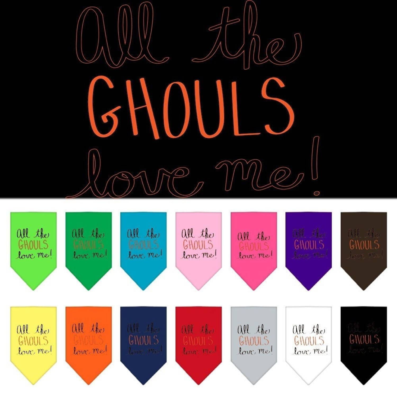 Halloween Pet and Dog Bandana Screen Printed, "All The Ghouls Love Me ...