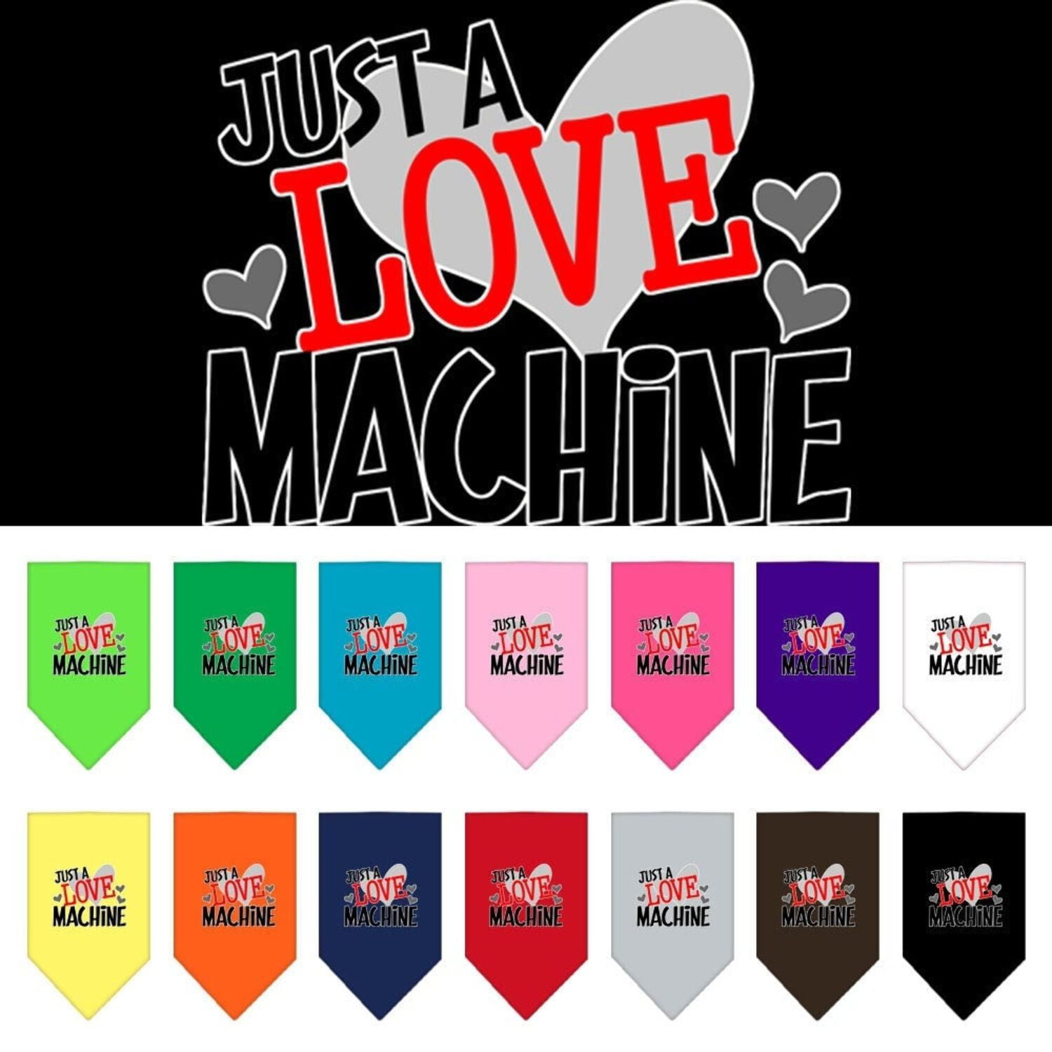 Pet and Dog Bandana Screen Printed, "Love Machine" - Walmart.com