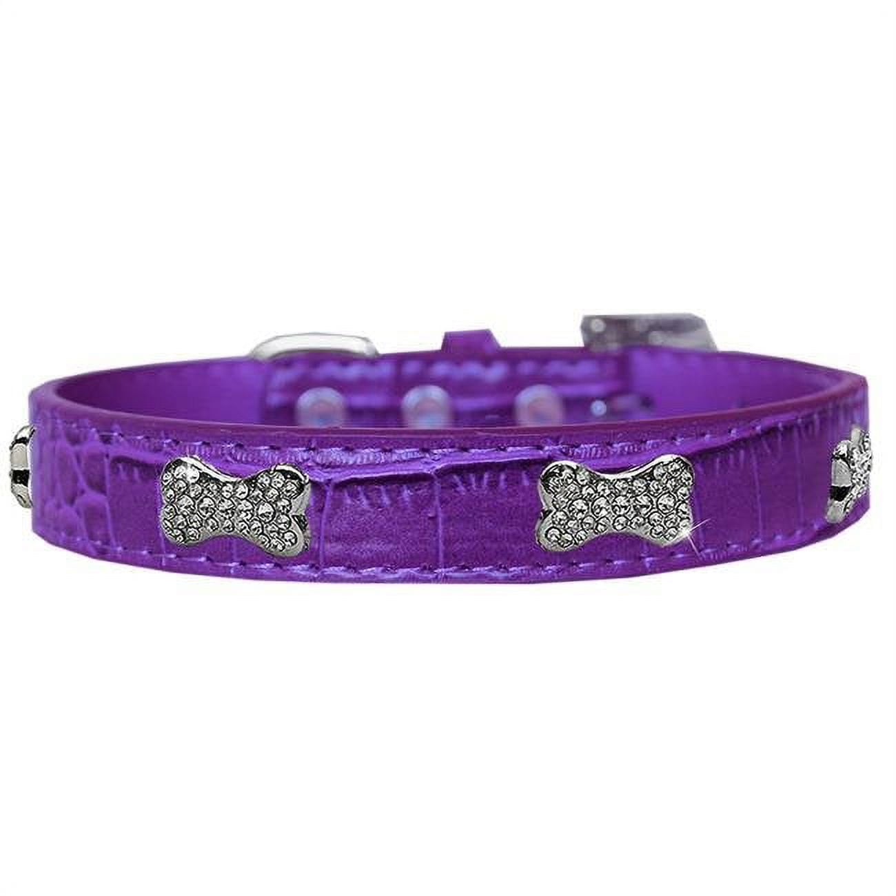 Mirage Pet 720-10 PRC20 Croc Crystal Bone Dog Collar, Purple - Size 20 ...