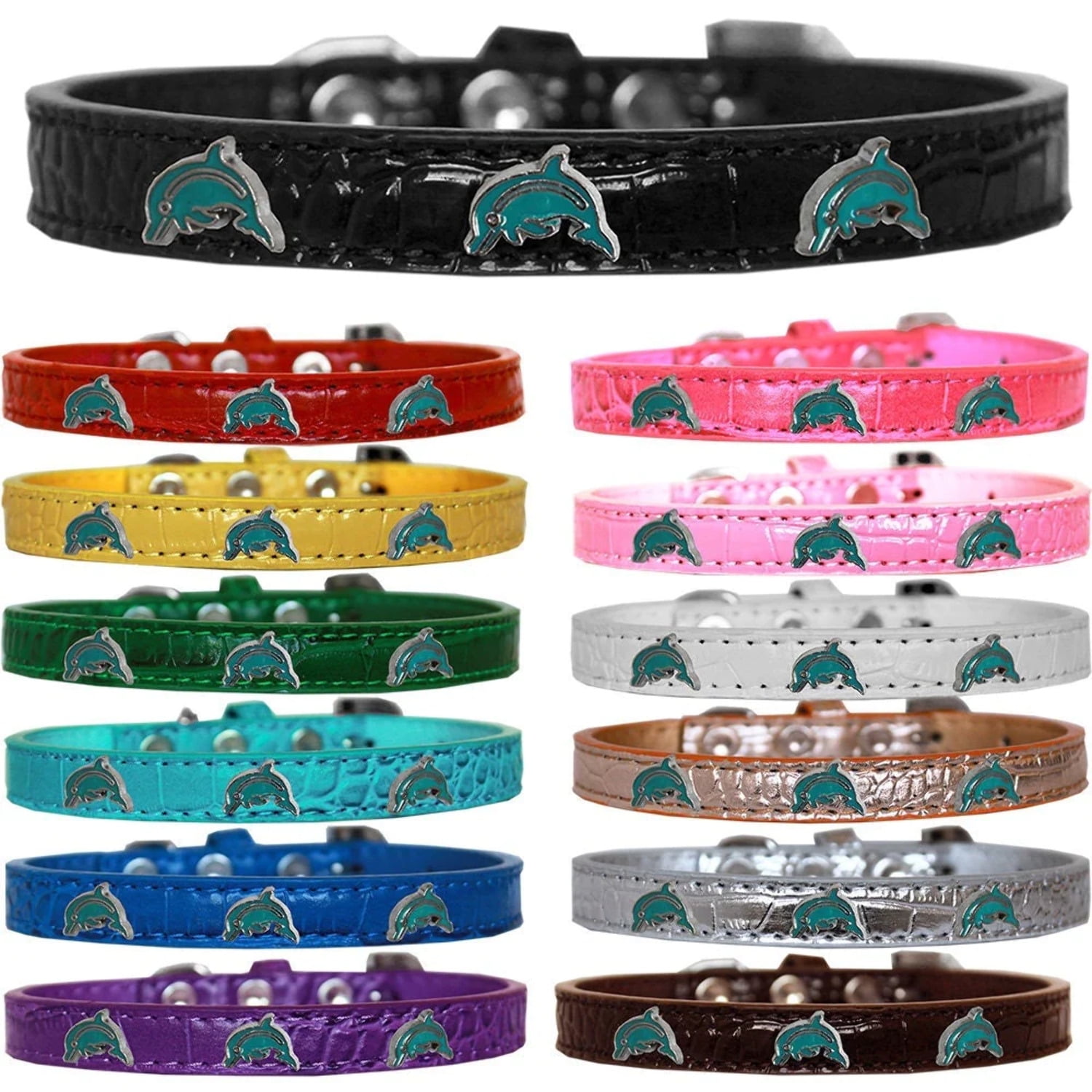 Dog, Puppy Pet Designer Croc Widget Collar, "Dolphins" - Walmart.com