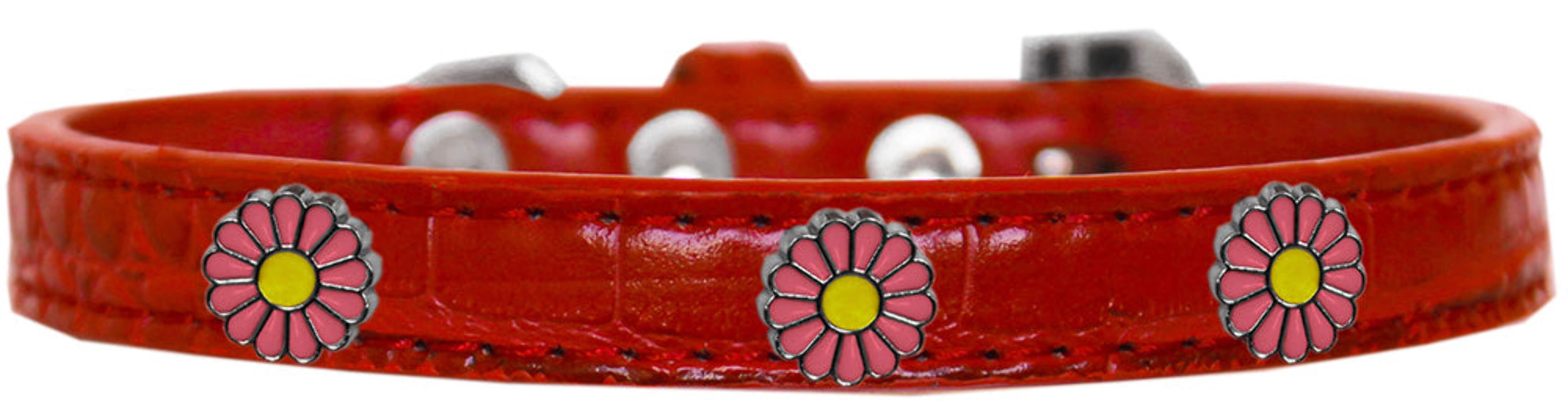 Dog, Puppy Pet Designer Croc Widget Collar, "Pink Daisies" - Walmart.com