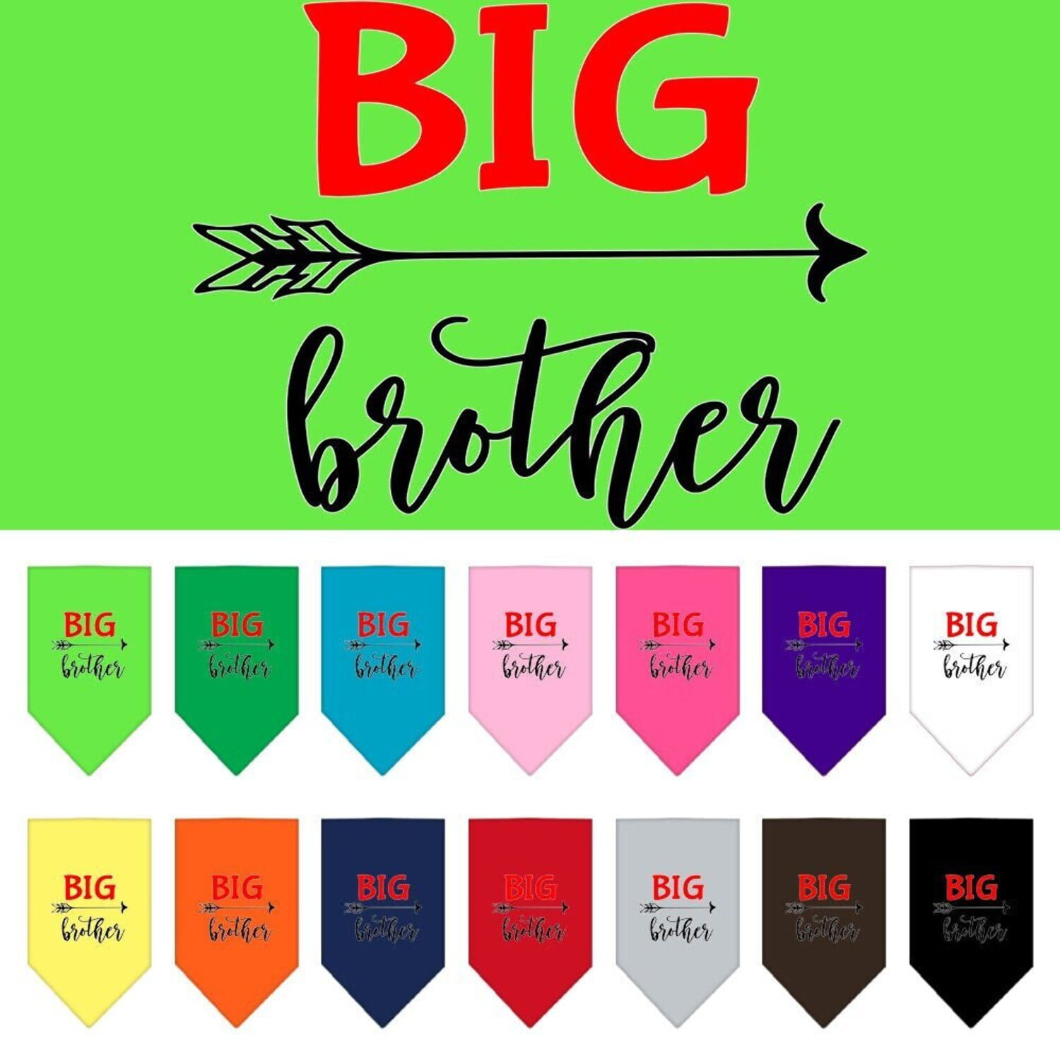 Pet and Dog Bandana Screen Printed, "Big Brother" - Walmart.com