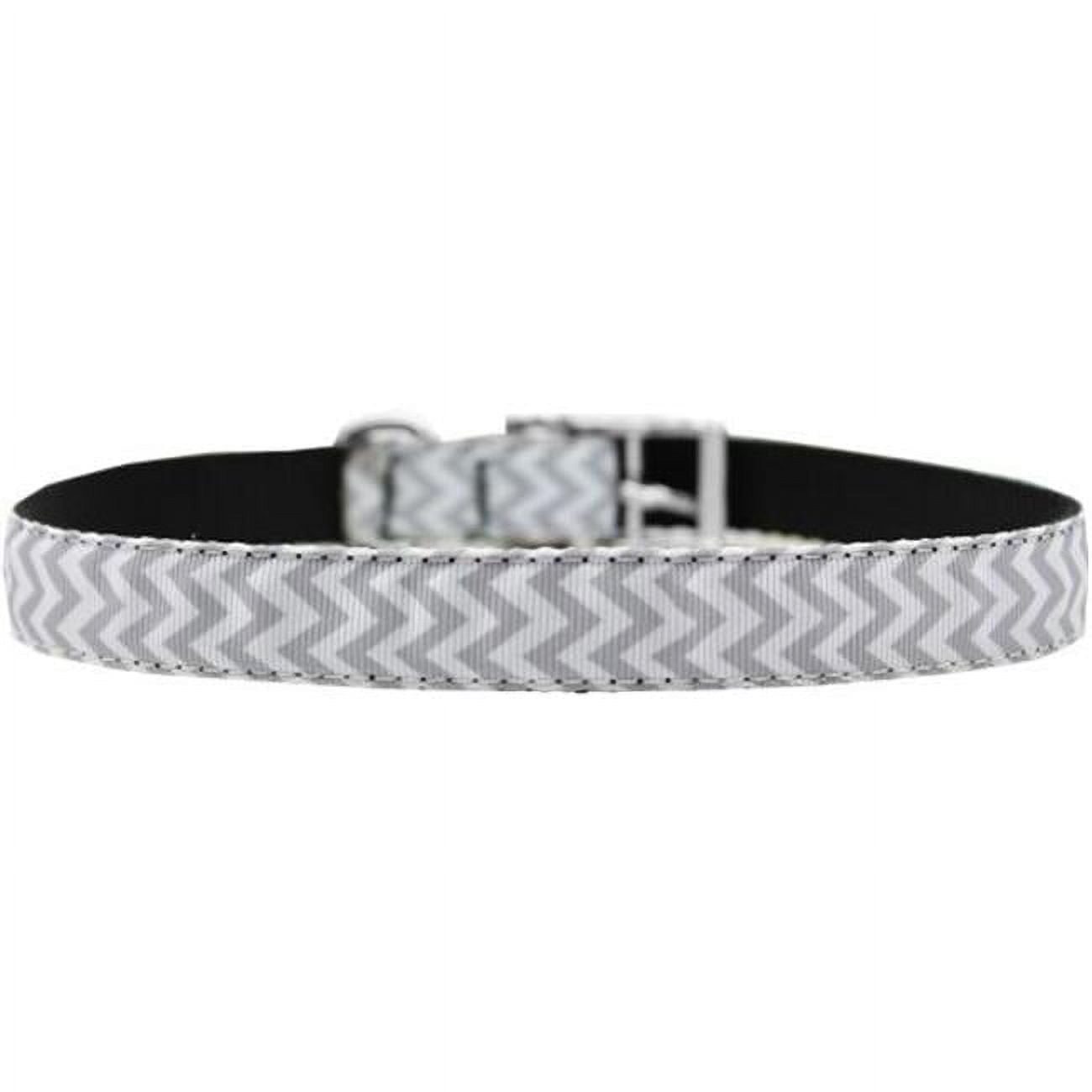 Mirage Pet Chevrons Nylon Dog Collar with classic buckle 3/4" Grey Size ...