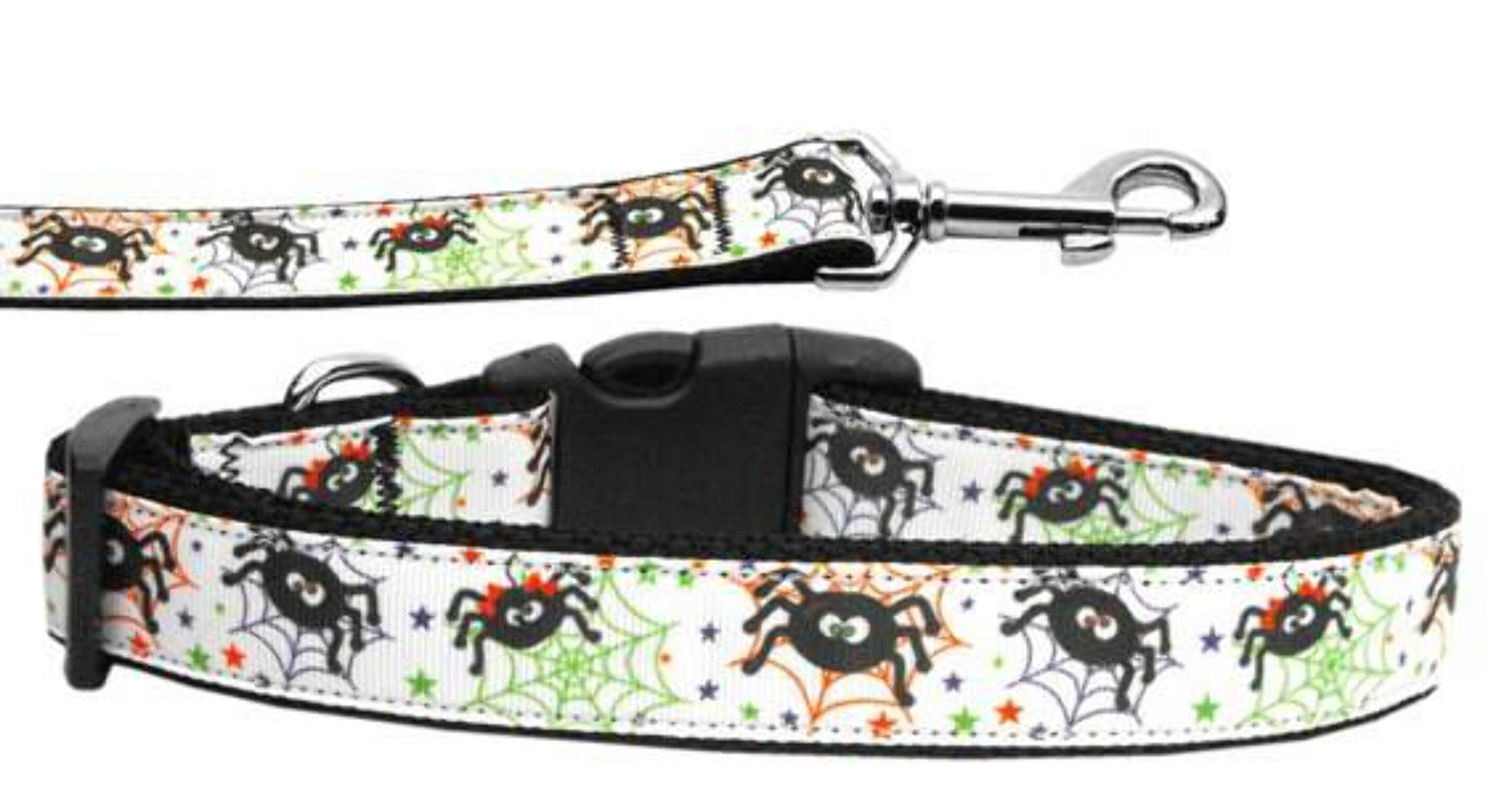 Halloween Pet Dog Cat Nylon Collar or Leash "Itsy Bitsy Spiders ...