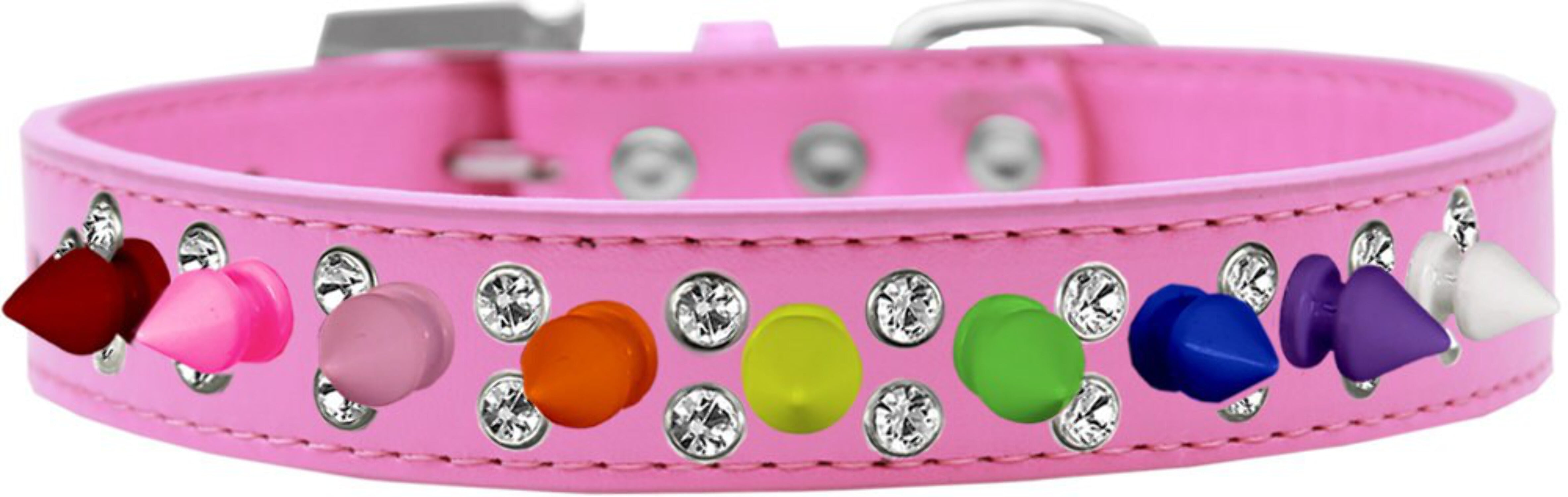 Pet and Dog Spike Collar, "Double Crystal Rainbow Spikes" - Walmart.com