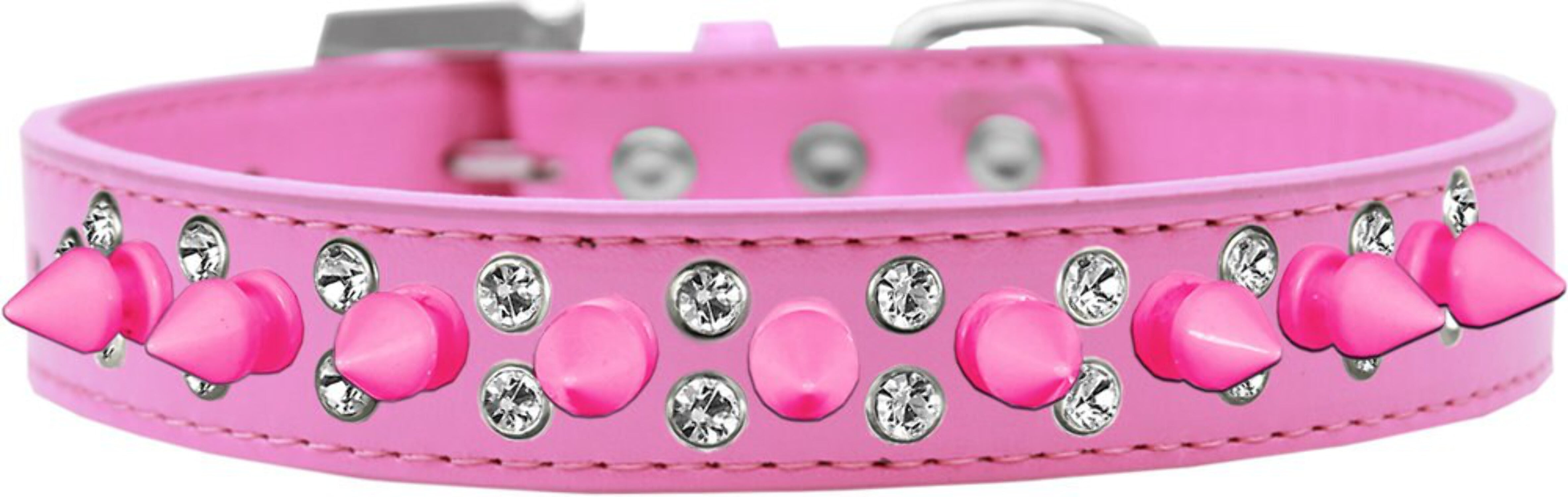 Pet and Dog Spike Collar, "Double Crystal Bright Pink Spikes" - Walmart.com