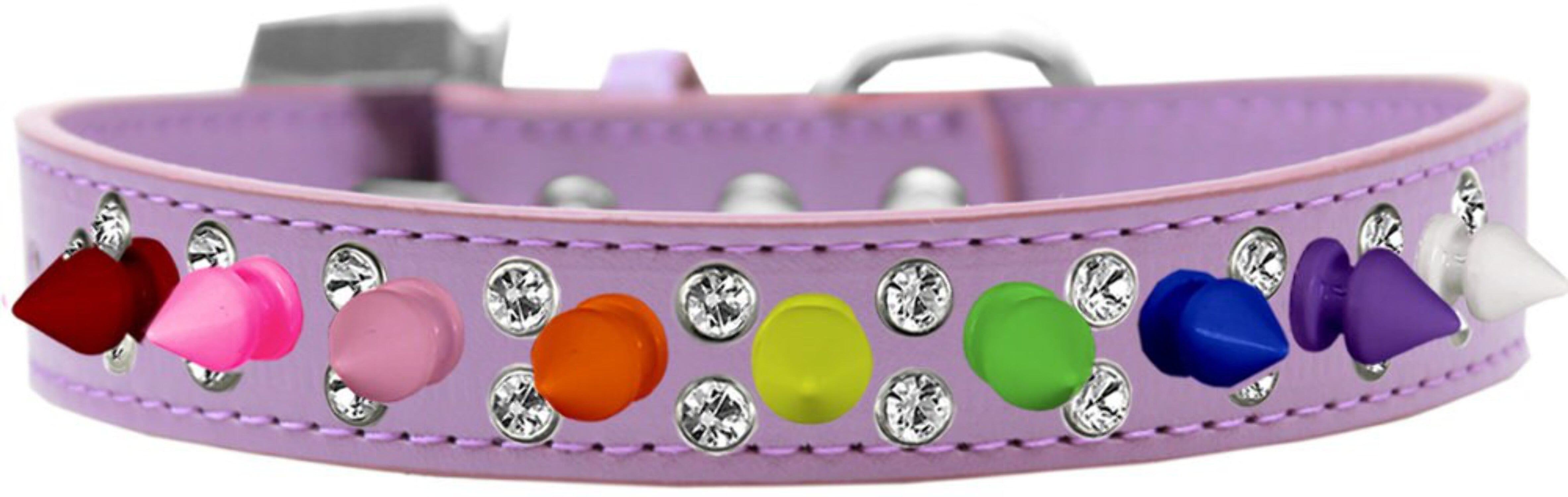 Pet and Dog Spike Collar, "Double Crystal Rainbow Spikes" - Walmart.com