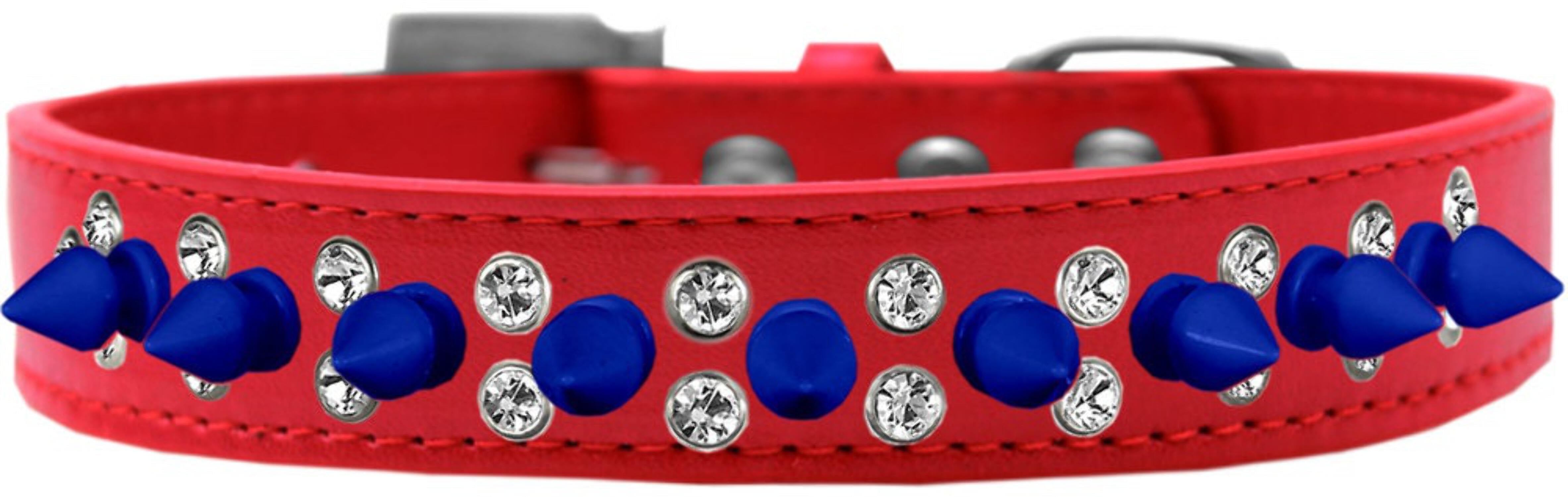 Pet and Dog Spike Collar, "Double Crystal Blue Spikes" - Walmart.com