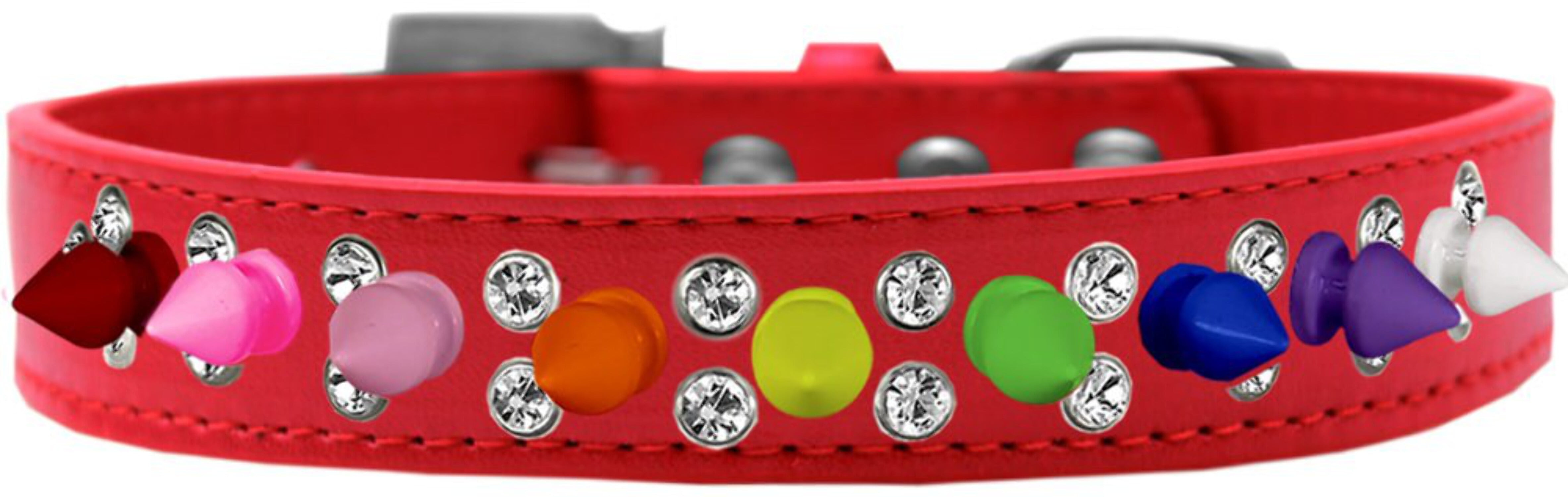 Pet and Dog Spike Collar, "Double Crystal Rainbow Spikes" - Walmart.com