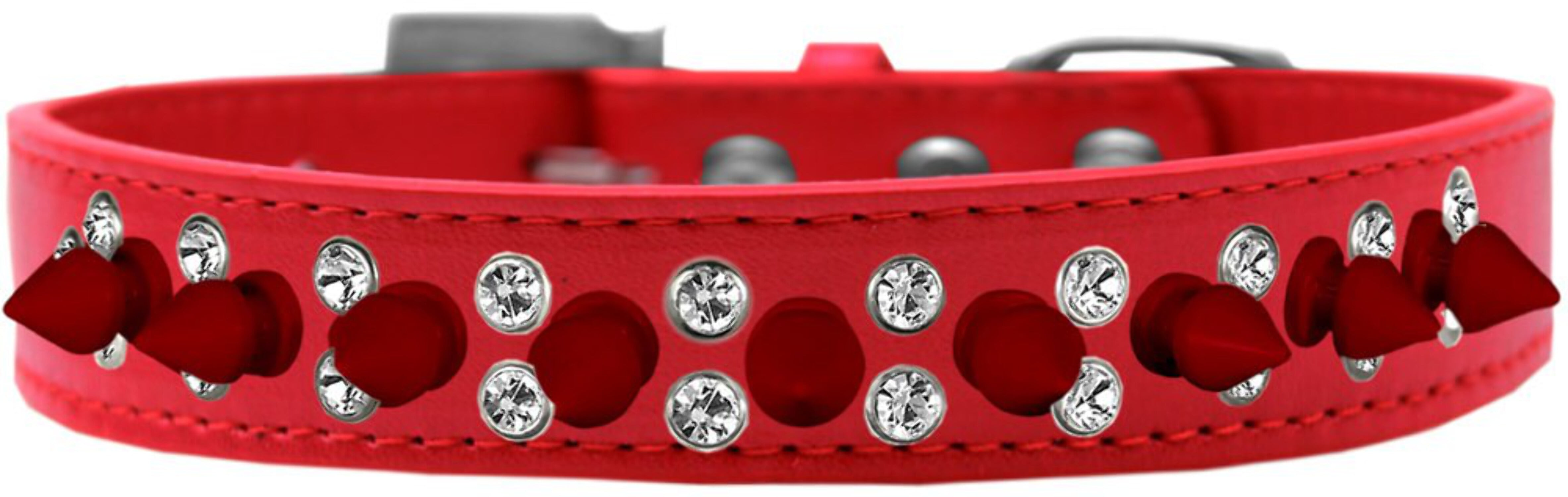 Pet and Dog Spike Collar, "Double Crystal Red Spikes" - Walmart.com