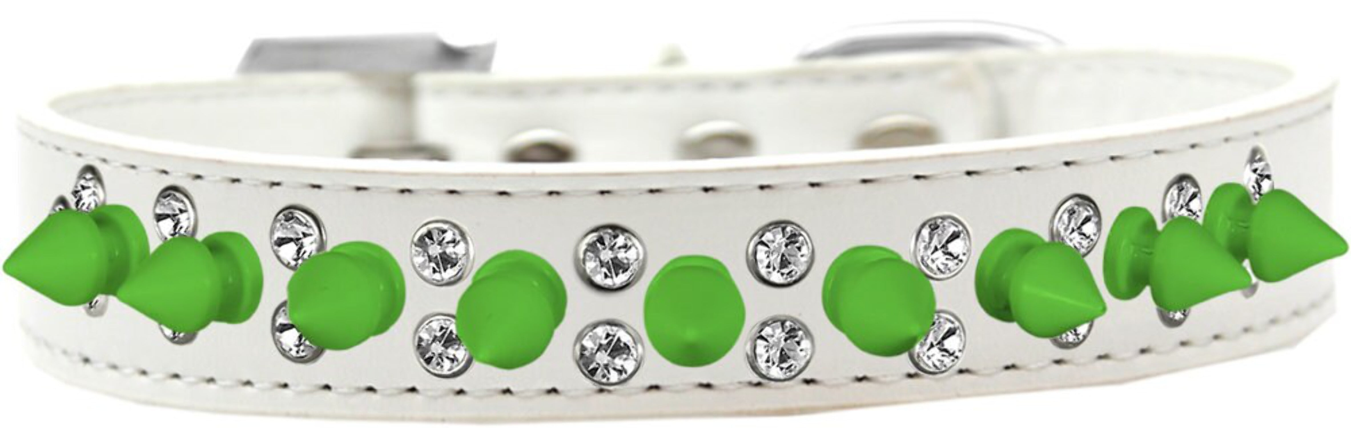 Pet and Dog Spike Collar, "Double Crystal Neon Green Spikes" - Walmart.com