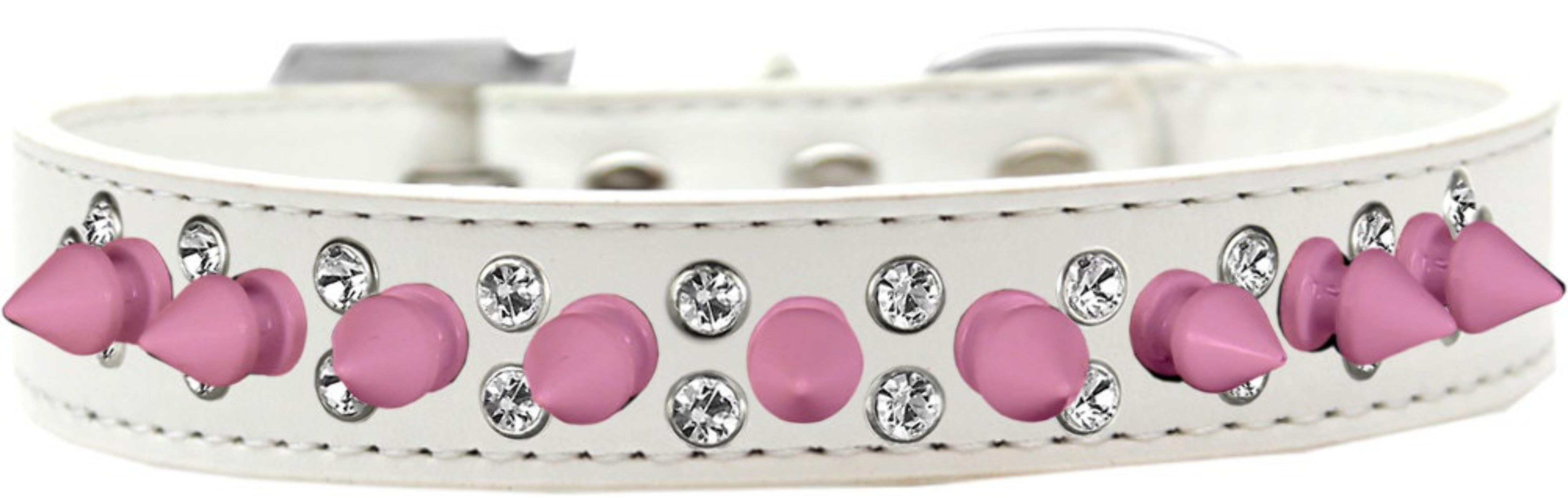 Pet and Dog Spike Collar, "Double Crystal Light Pink Spikes" - Walmart.com