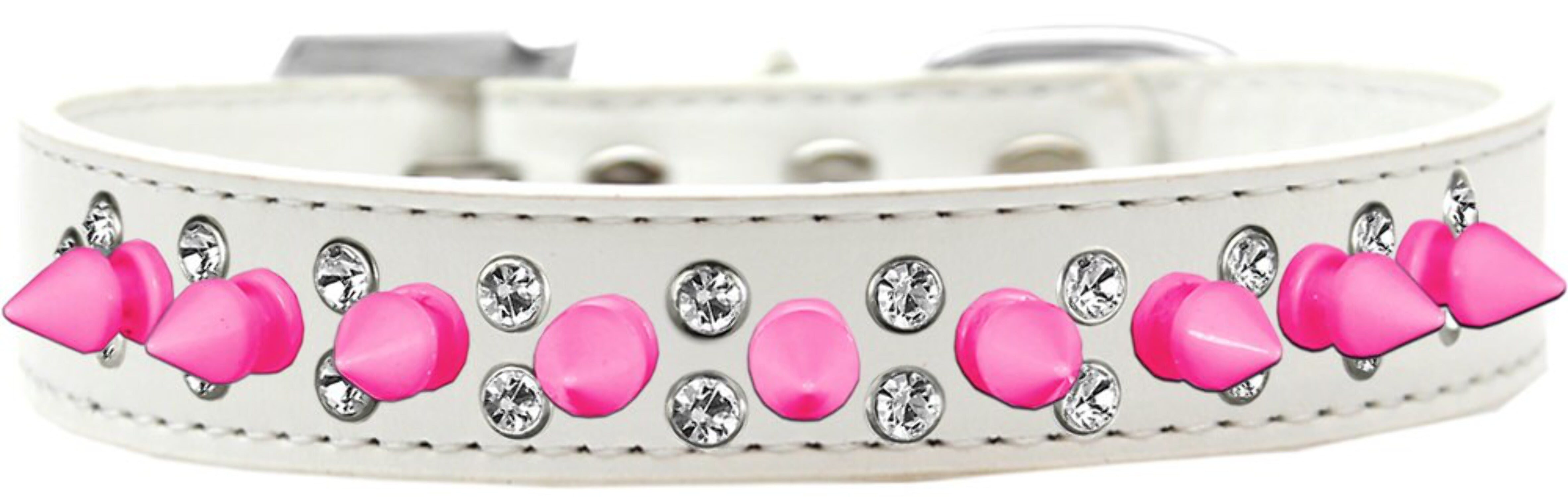 Pet and Dog Spike Collar, "Double Crystal Bright Pink Spikes" - Walmart.com