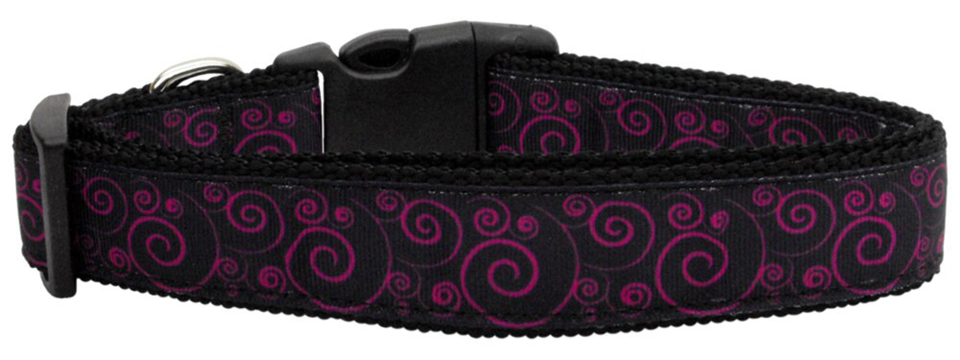 Pet Dog and Cat Nylon Collar or Leash, "Pink Black Swirly" - Walmart.com
