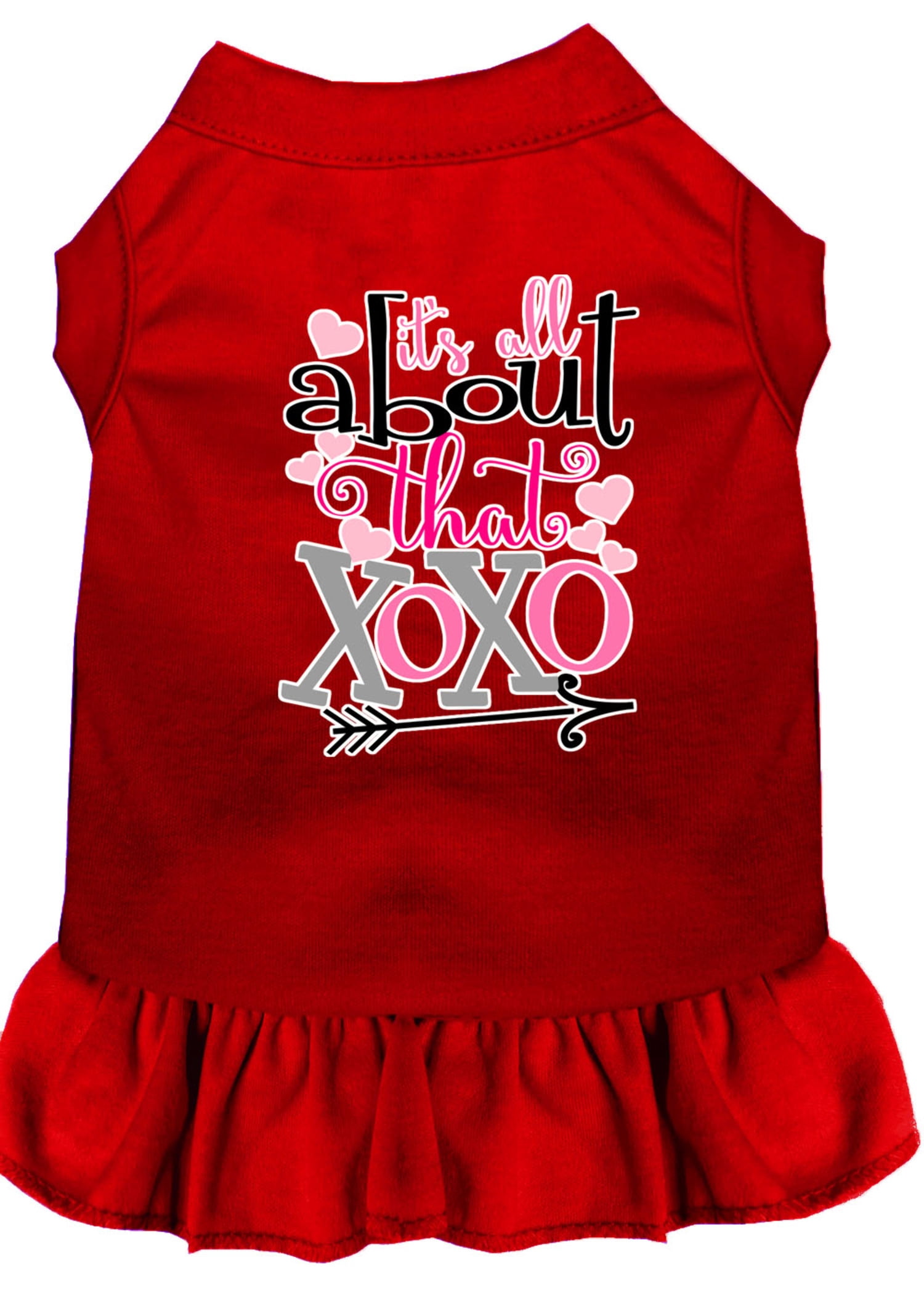 Dog Dress, Pet Dog Cat Dress Screen Printed, "All About That XOXO ...