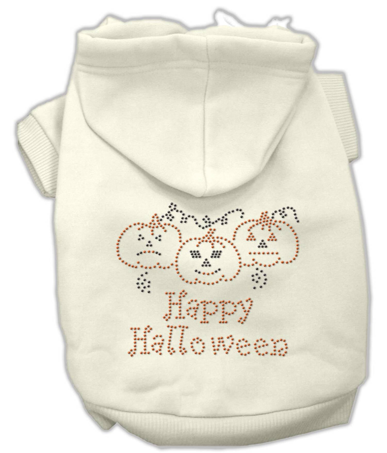 Mirage Pet Happy Halloween Rhinestone Hoodies Cream S - Walmart.com