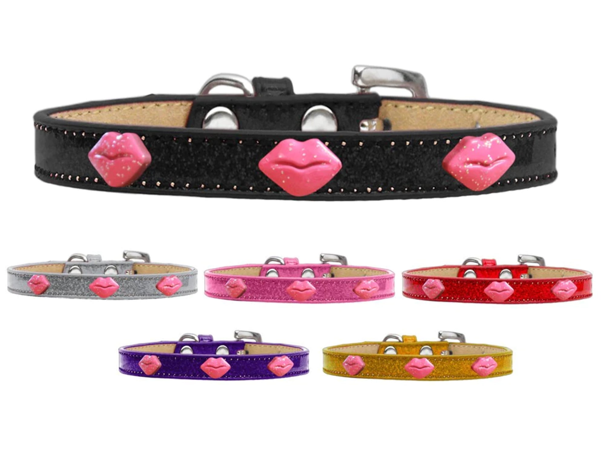 Dog, Puppy Pet Widget Ice Cream Collar, "Pink Glitter Lips" - Walmart.com