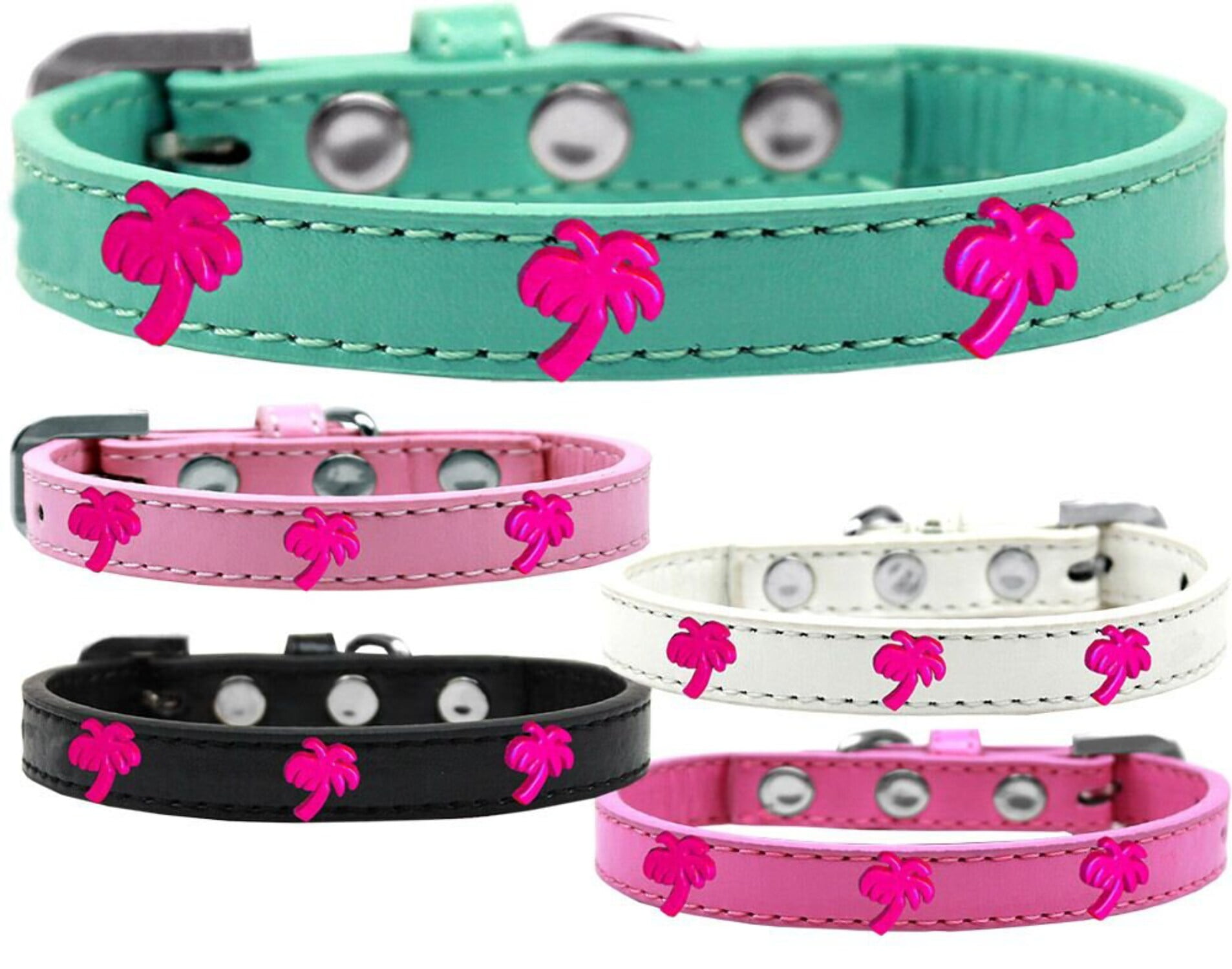 Dog, Puppy Pet Widget Fashion Collar, "Pink Palm Tree" - Walmart.com