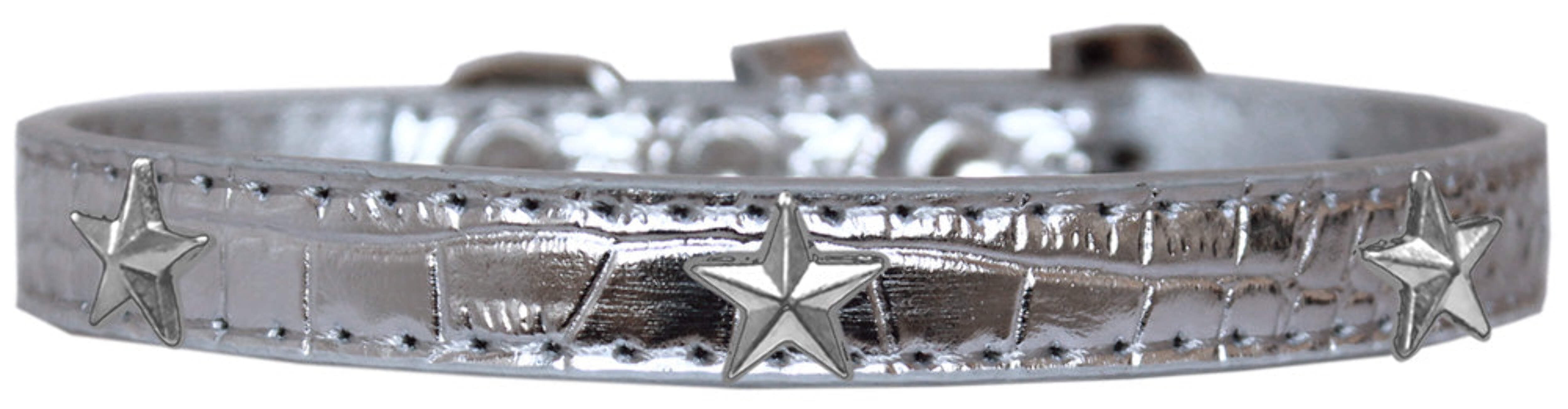 Dog, Puppy Pet Designer Croc Widget Collar, "Silver Stars" - Walmart.com