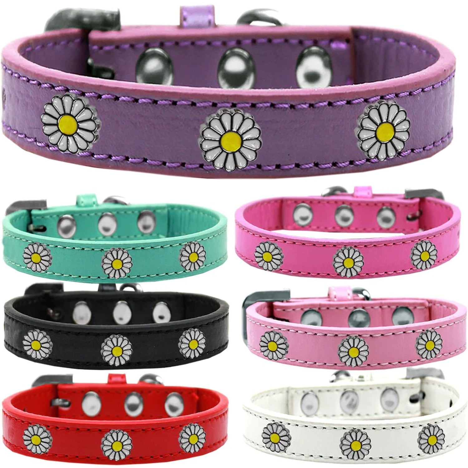 Dog, Puppy and Pet Widget Fashion Collar, "White Daisies" - Walmart.com