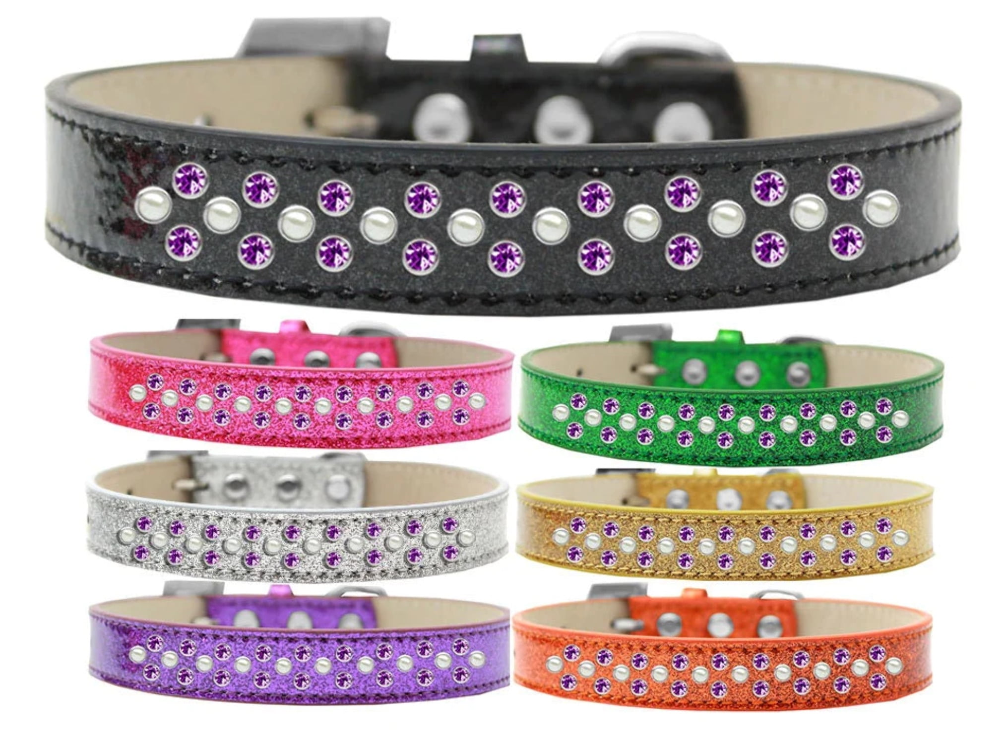 Mirage Pet Sprinkles Ice Cream Dog Collar Pearl and Purple Crystals ...