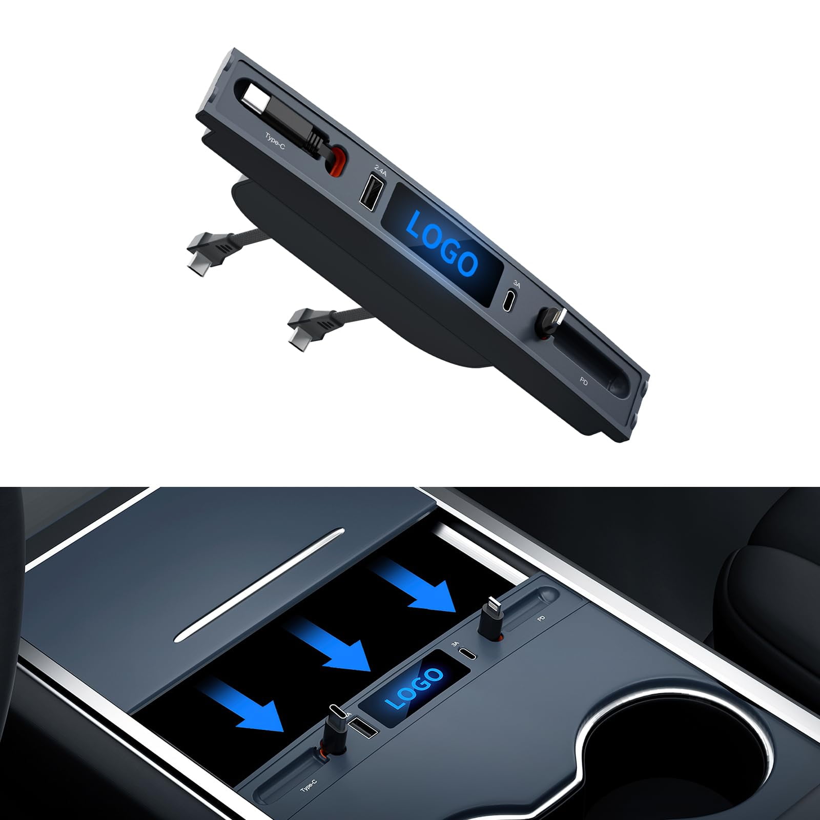 Miraidon for Tesla USB Hub, Docking Station with Retractable Fast ...