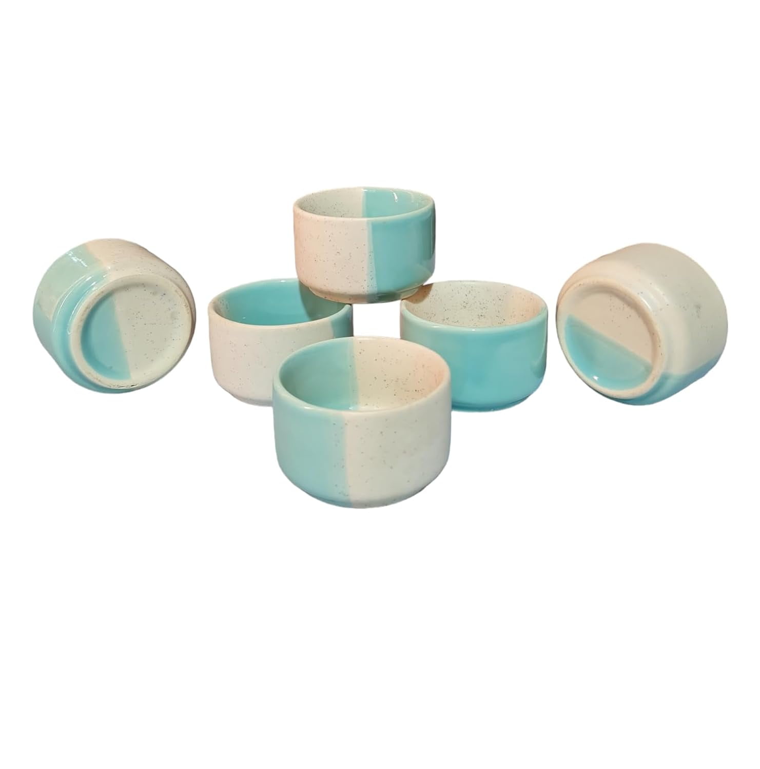 Mirakii Ceramic Sea Blue 50 ml Small Sauce Bowl Set 6 Mini Dip Bowls ...