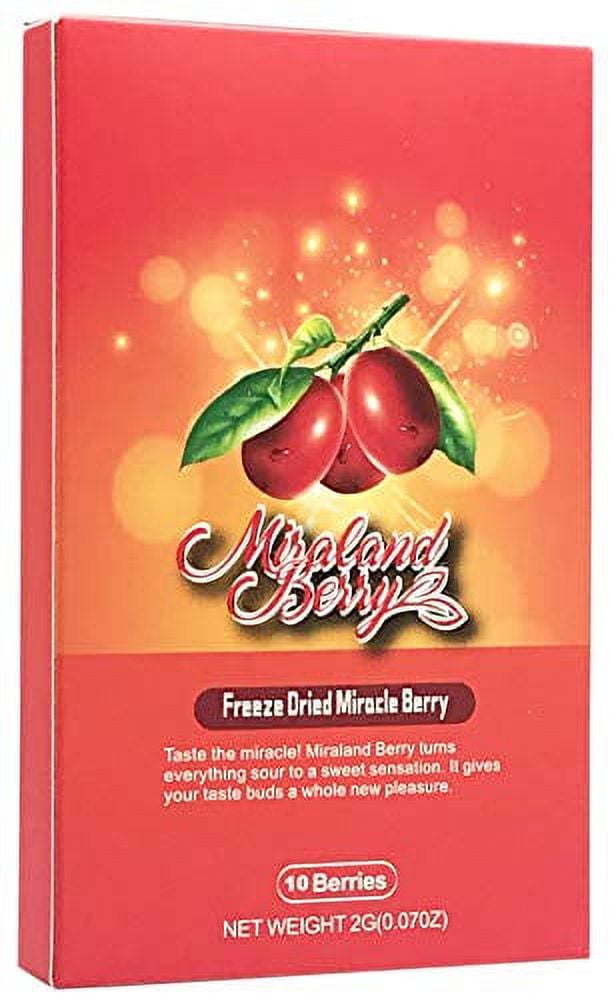 MiralandBerry Freeze Dried Miracle Fruit, 10 Whole Berries, Turn Sour ...