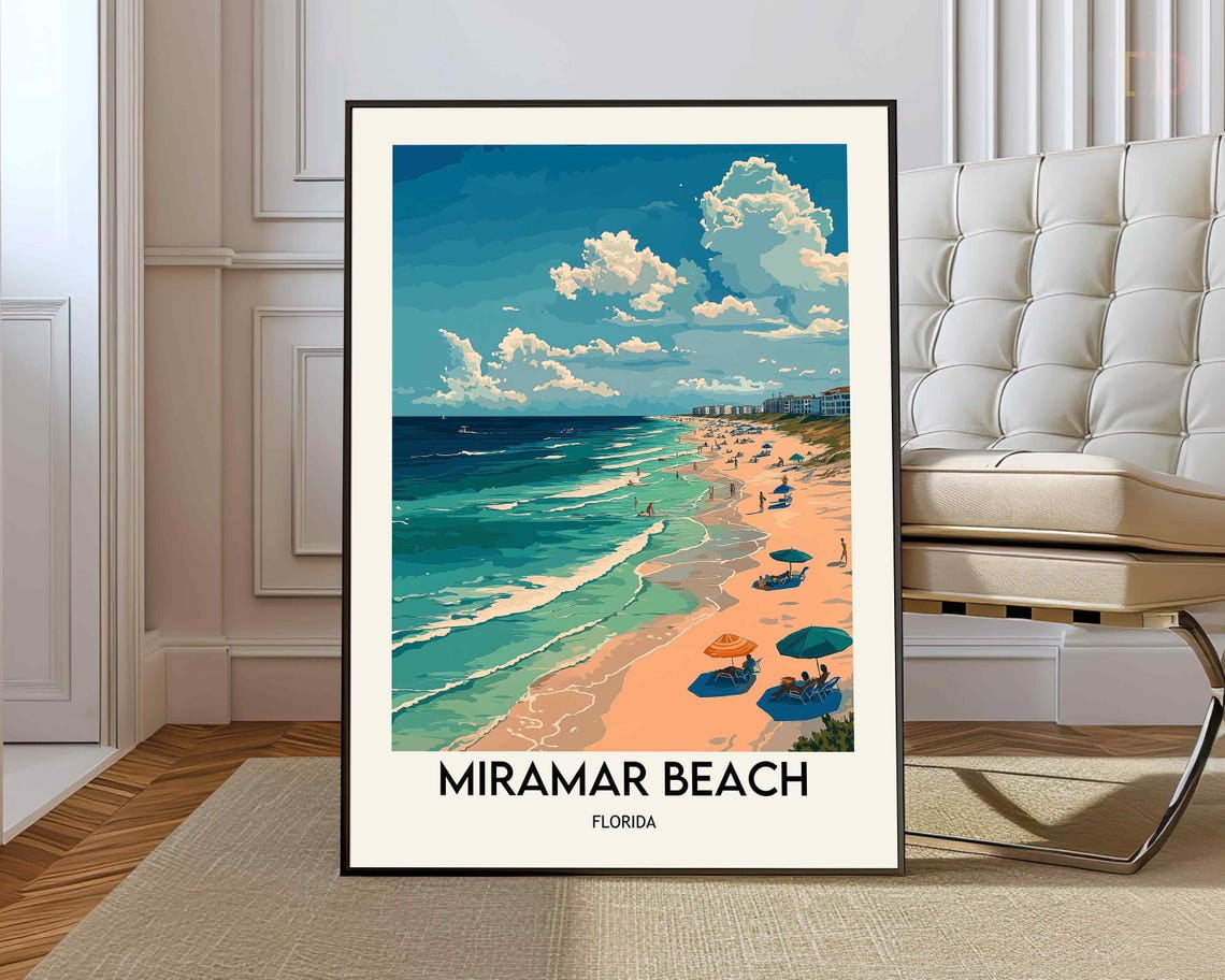 Miramar Beach Poster, Miramar Beachmiramar Beach Print, Miramar Beach ...