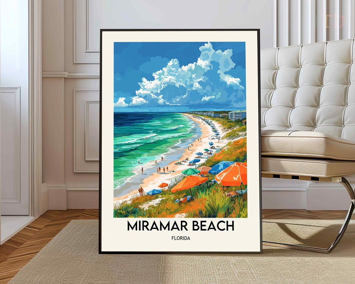 Miramar Beach Poster, Miramar Beachmiramar Beach Print, Miramar Beach ...