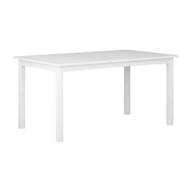 Miramar Contemporary White Washed Wood Rectangular Outdoor Dining Table ...