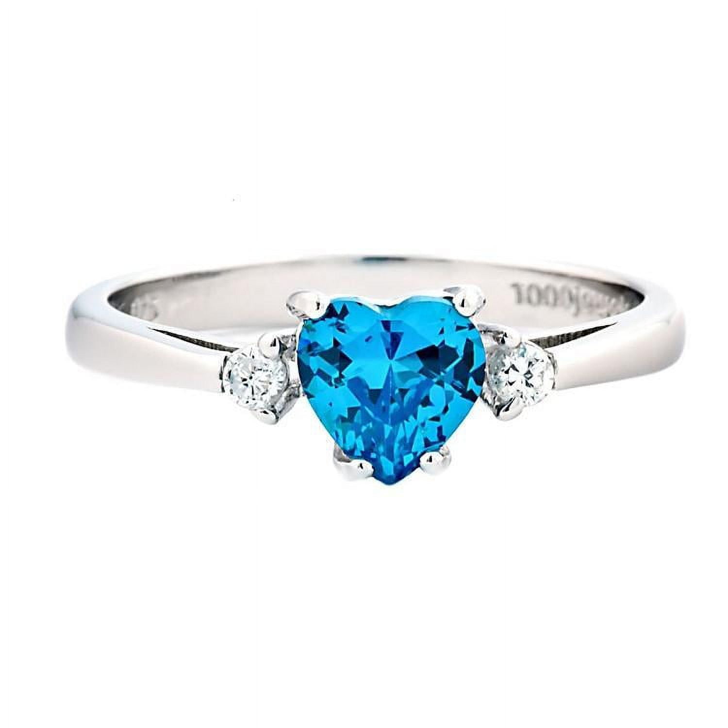 Miranda: 0.81ct Heart Cut Simulated Blue Topaz Ice CZ Promise ...