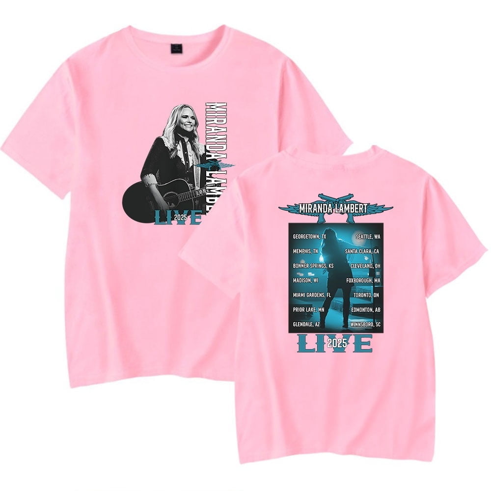 Miranda Lambert 2025 Tour Merch T-shirt Short Sleeve Men Women Fashion ...
