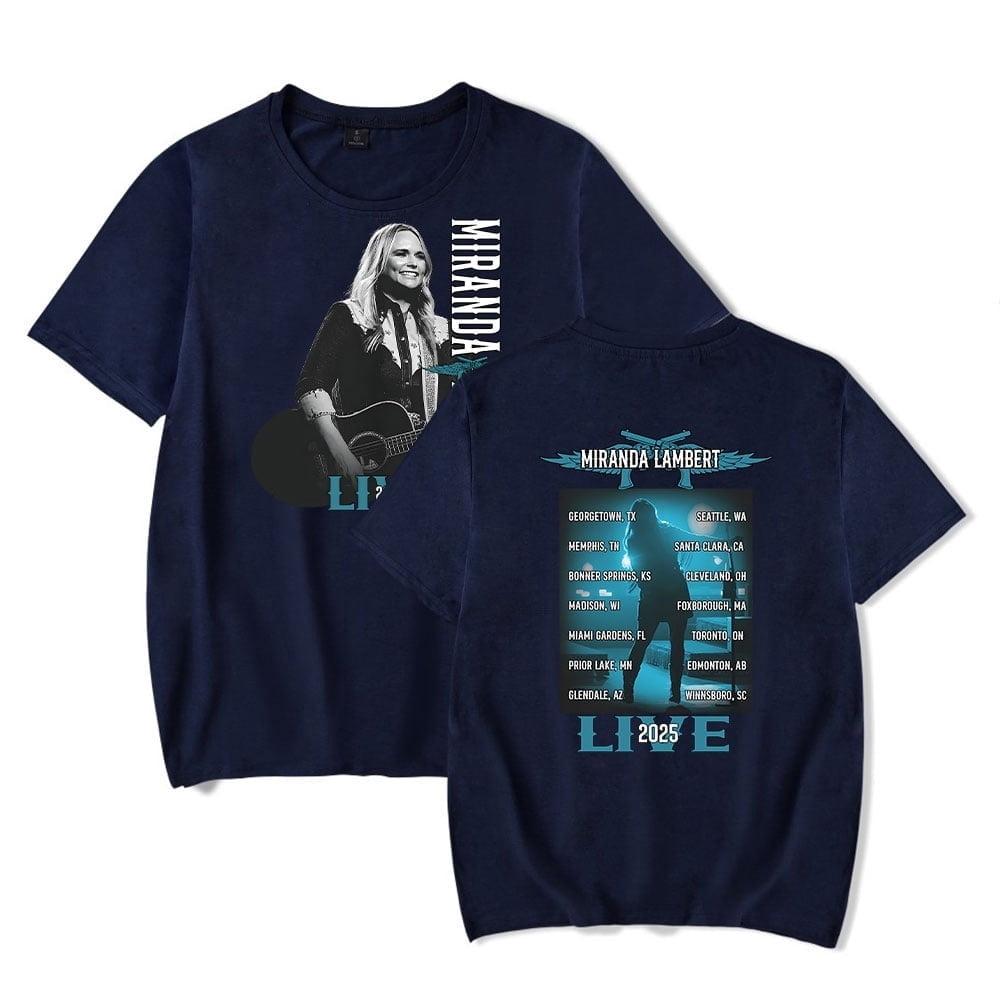 Miranda Lambert 2025 Tour Merch T-shirt pure cotton short sleeved ...