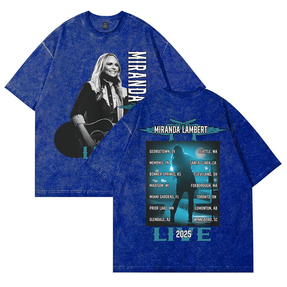 Miranda Lambert Merch Vintage Wash Tee Cosplay Women Men Fashion Short ...