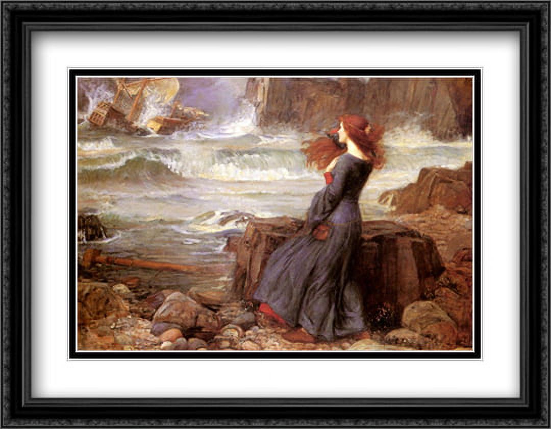 Miranda - The Tempest 2x Matted 36x28 Large Black Ornate Framed Art ...