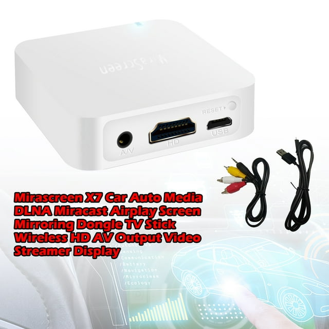 Mirascreen X7 Car Airplay Screen Dongle TV Stick Wireless AV+HDMI Dual ...
