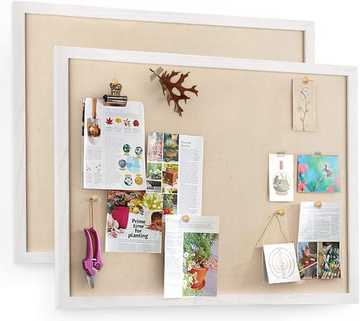 Miratino 2-Pack Large Bulletin Board 23x18 inch with Linen Wood Boards ...
