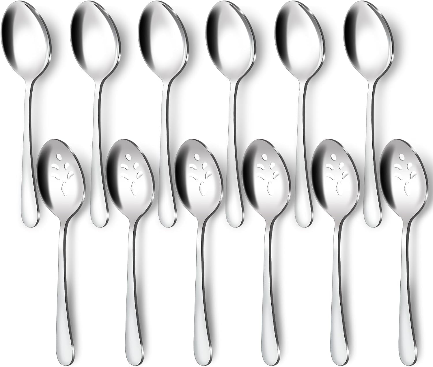 Mirdinner 12 Pcs Serving Set Stainless Steel Serving Utensil Hostess