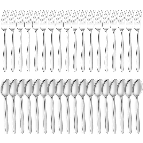 5in 4-Piece Flatware Set - Silver Stainless Steel - 2 Forks and 2 ...