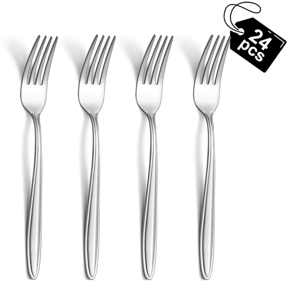 Mirdinner Stainless Steel 24-Piece Dinner Forks Set, 7.79 Inch Flatware ...