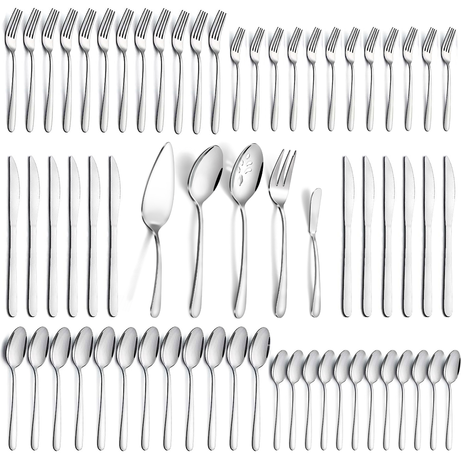 Gibson Home South Bay 65 Piece Flatware Set with Wire Caddy - Walmart.com