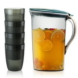 Mirdinner Plastic Water Pitcher with Lid, Fridge Door Reusable Clear ...