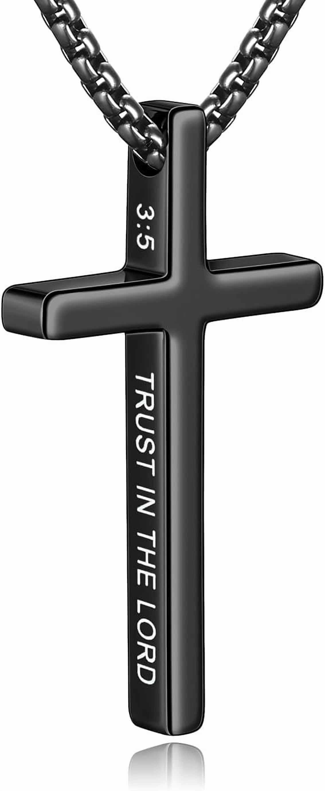 Miren Cross Necklace for Men, Inspirational Bible Verse Cross Chain for ...