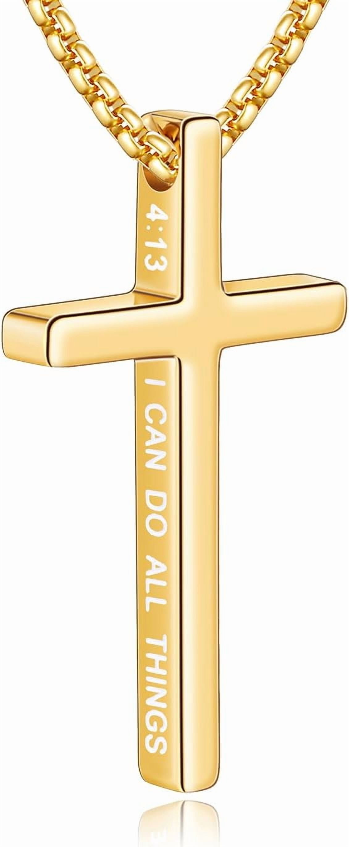 Miren Cross Necklace for Men, Inspirational Bible Verse Cross Chain for ...