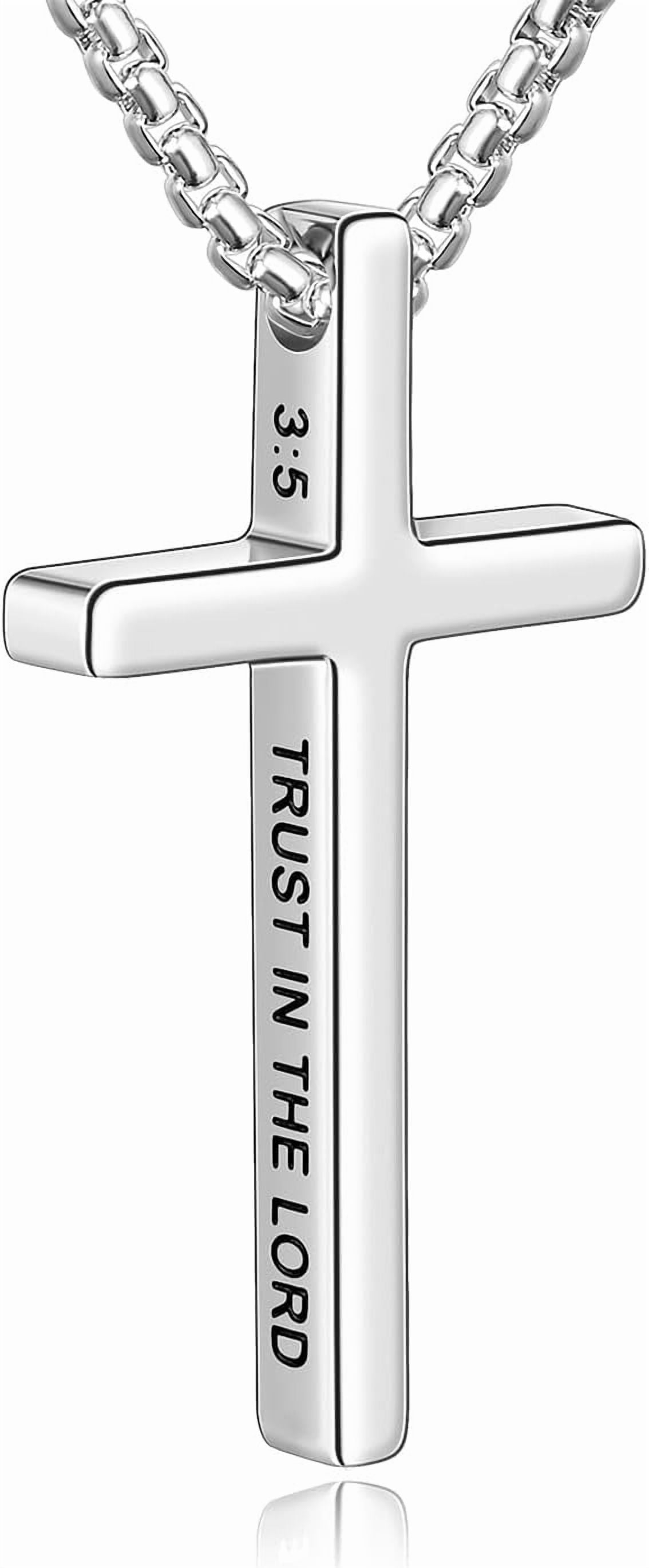 Miren Cross Necklace for Men, Inspirational Bible Verse Cross Chain for ...