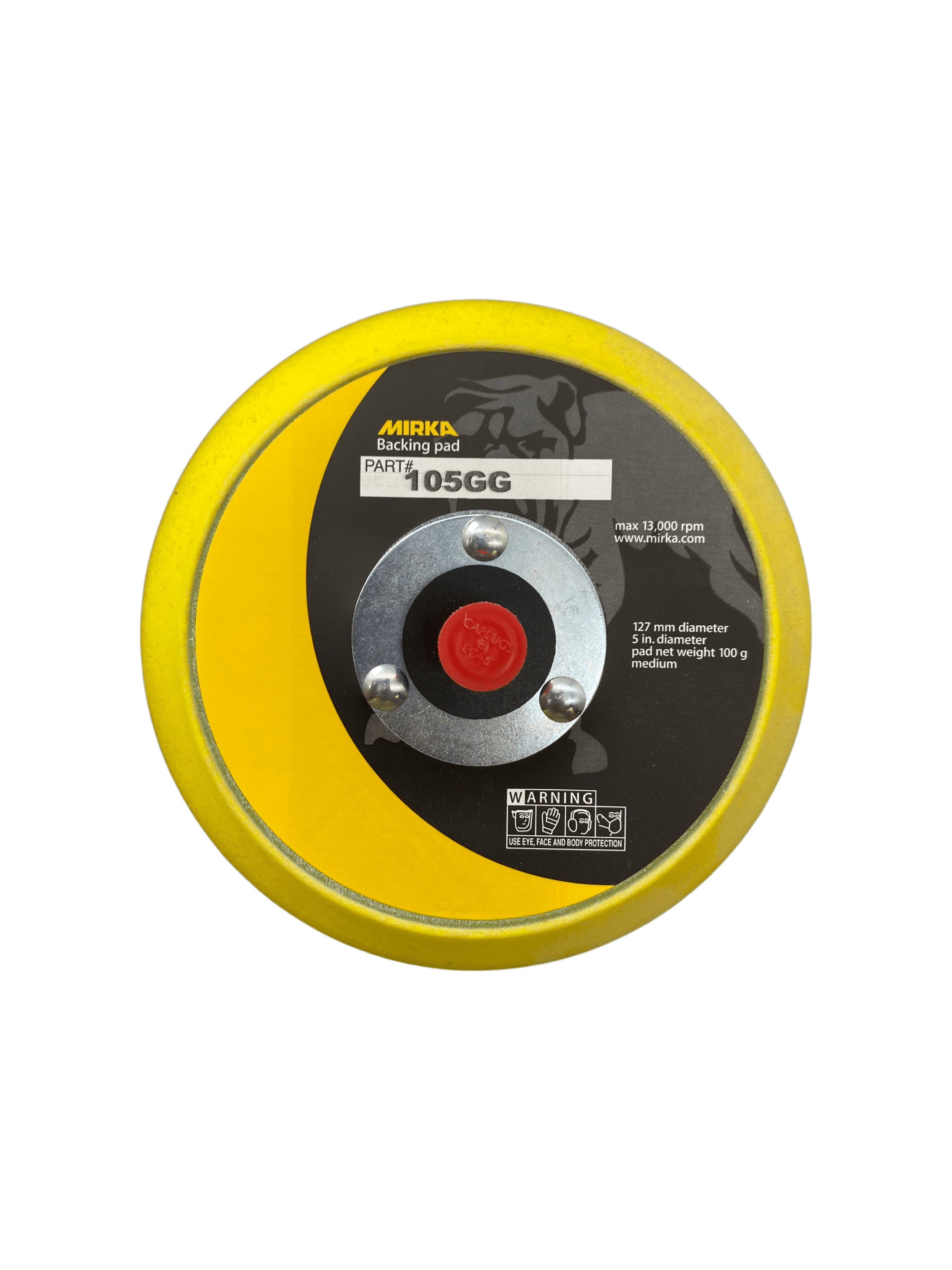 Mirka 105GG Grip Faced Back-Up Pad, 5 in Dia, Hook and Loop Attachment ...