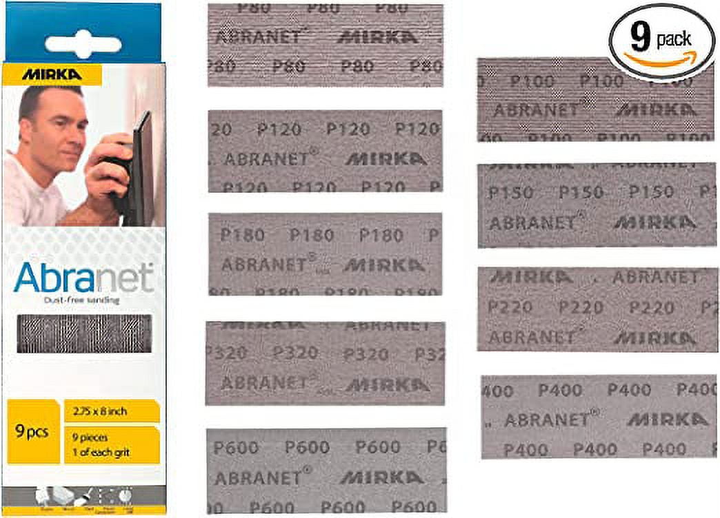 Mirka Abranet Net Sheets / 2.75 x 8 inch/Assortment 1 of each Grit ...