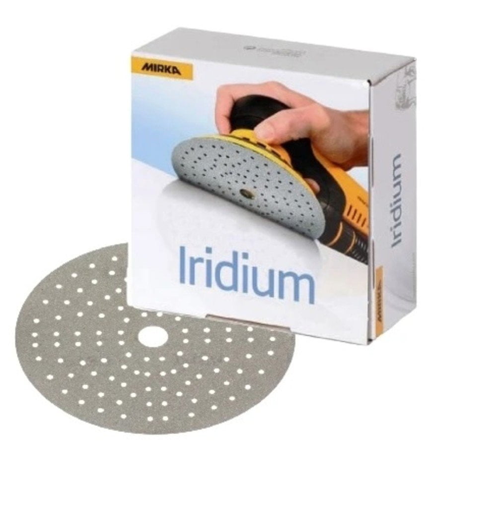 Mirka Iridium Premium Sandpaper 5-Inch Hook & Loop, Grit 80, 50 pcs/for ...