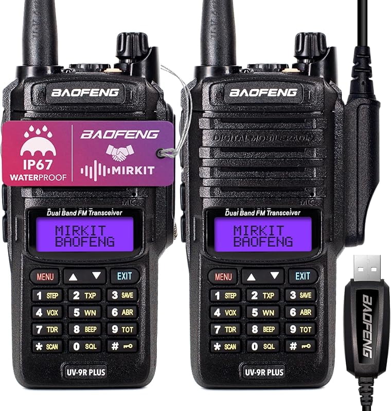 Mirkit 8X Baofeng UV-9R Plus MK1 (UV-82 3rd gen) Waterproof Radio 8W ...